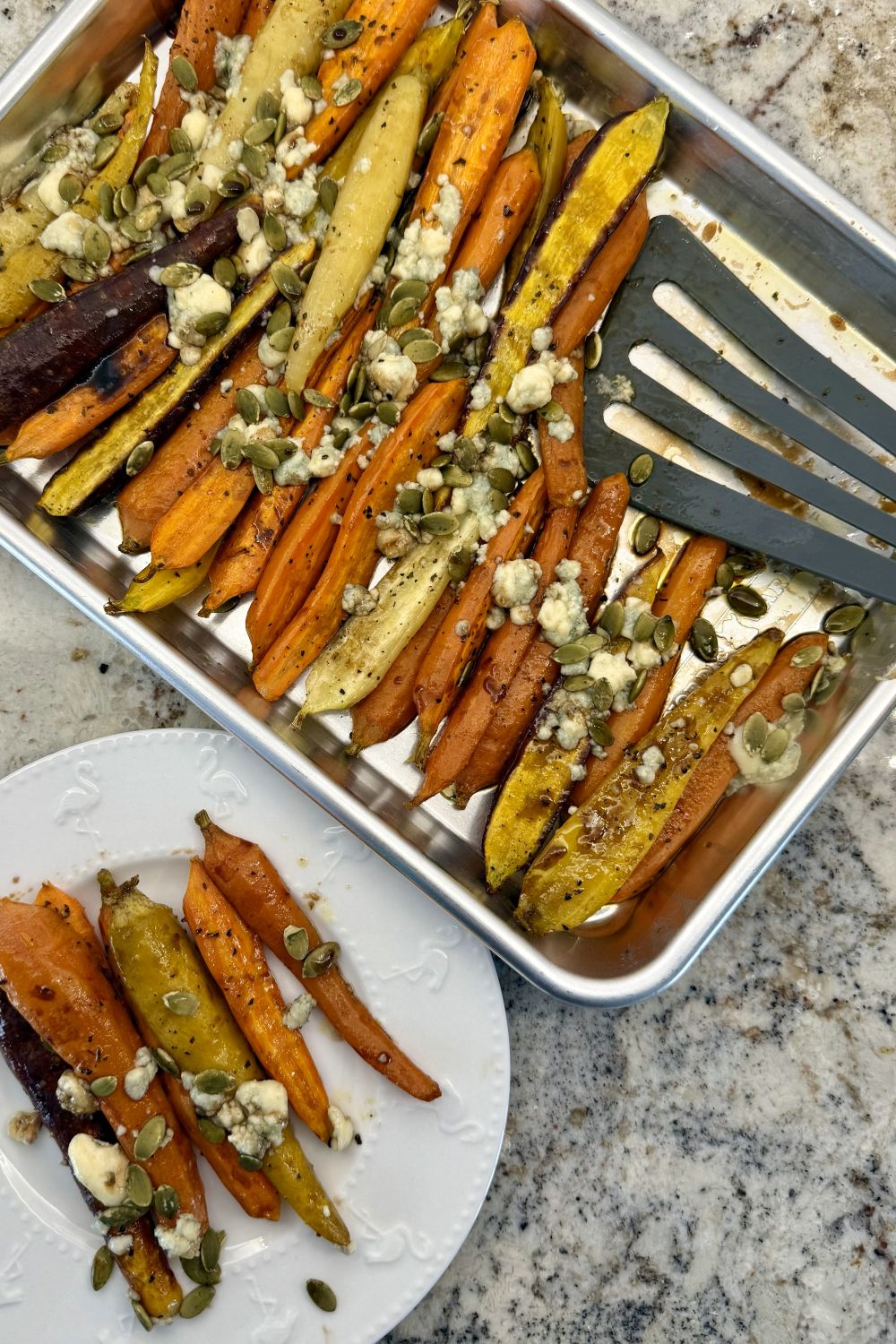 Balsamic Blue Cheese Carrots - Food and Festivities